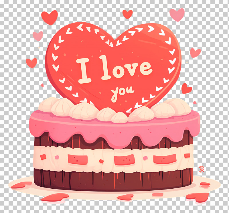 Romantic Cake - Red Heart Cake With Romantic I Love You Message PNG ...