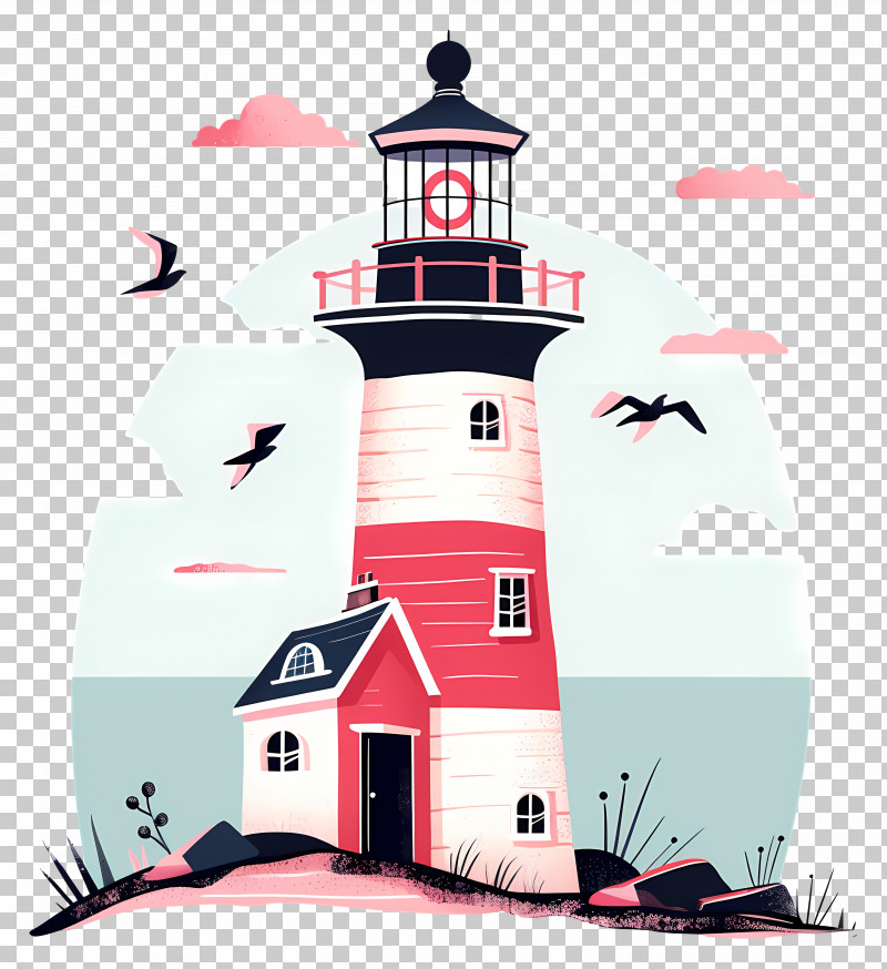 Lighthouse - Nautical Coastal Lighthouse Illustration PNG, Clipart ...