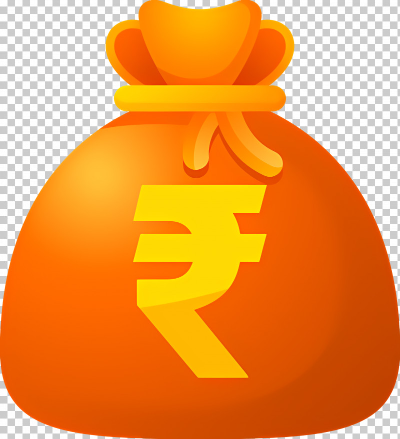 Indian Rupees - Orange Money Bag With Rupee Symbol PNG, Clipart ...