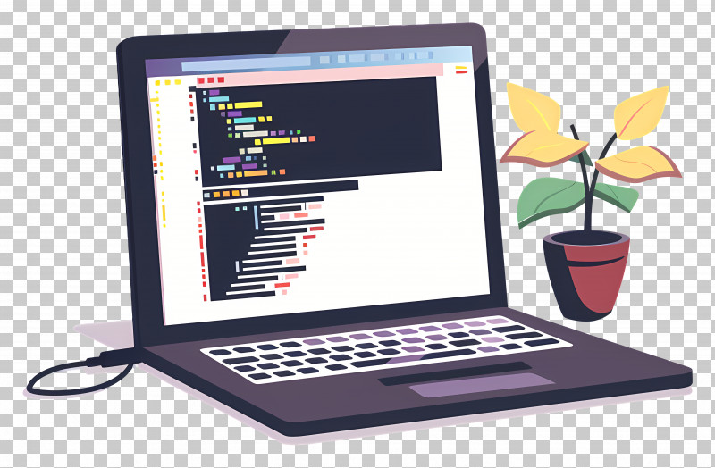 Code Editing - Programming Laptop With Code And Potted Plant PNG, Clipart, Code Editing, Code ...