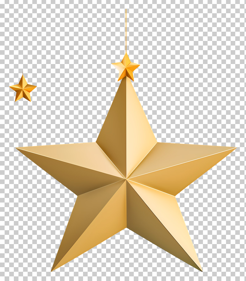 Gold Star - Golden Star Hanging Decoration PNG, Clipart, Bright Decoration, Celebration Piece ...