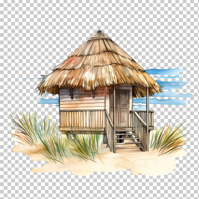 Beach Hut - Charming Beach Hut With Thatch Roof PNG, Clipart, Beach Hut ...