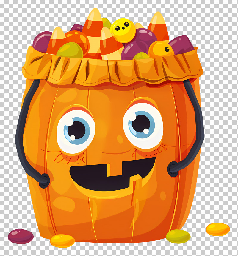 Halloween Basket - Halloween Pumpkin Bucket Filled With Candy PNG ...