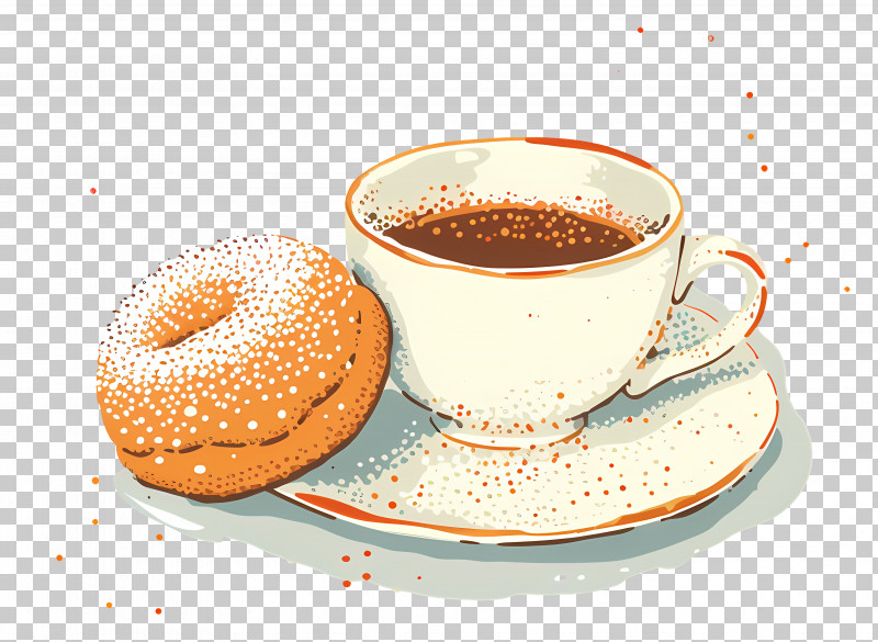 Coffee And Donut - Coffee And Donut On A Plate PNG, Clipart, Beverage ...