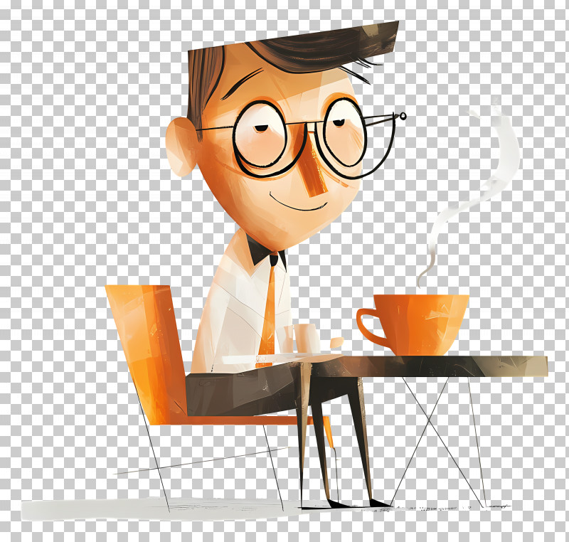 Animated Coffee - Cartoon Man Enjoying Coffee PNG, Clipart, Animated ...