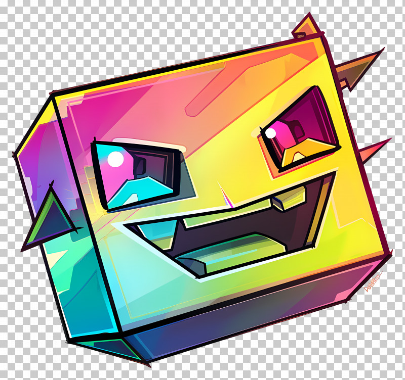 Geometry Dash - Colorful Cartoon Cube PNG, Clipart, Cartoon, Character ...