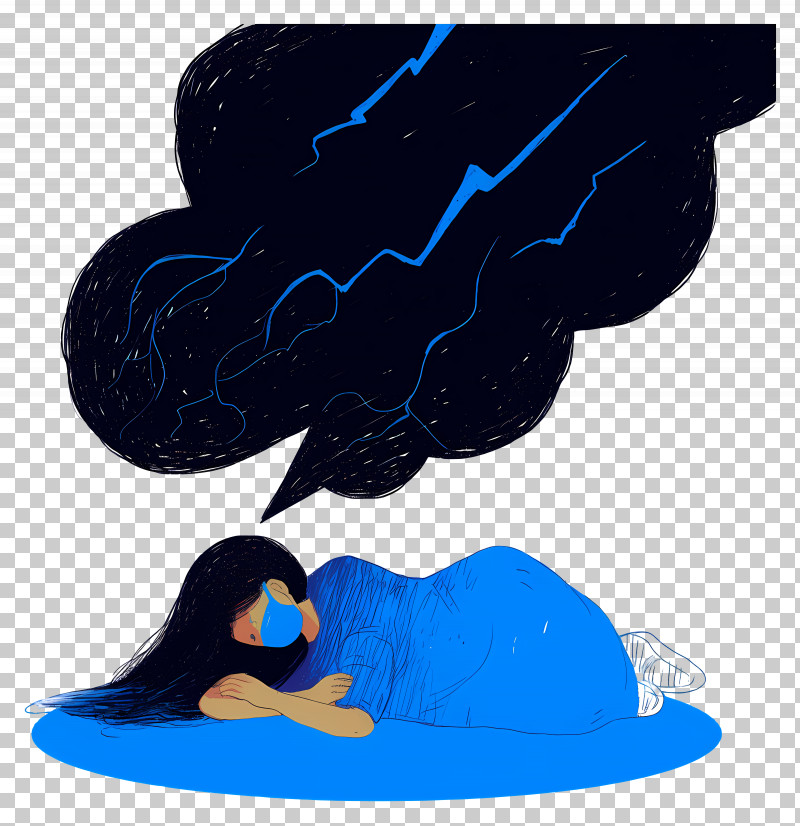 Depression - Sad Person With Dark Cloud PNG, Clipart, Blue, Cloud ...