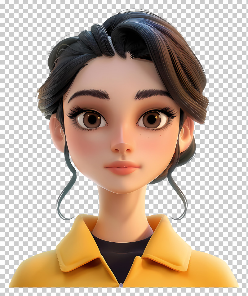 3d Woman Avatar - 3D Cartoon Girl In Yellow Outfit PNG, Clipart, 3d ...