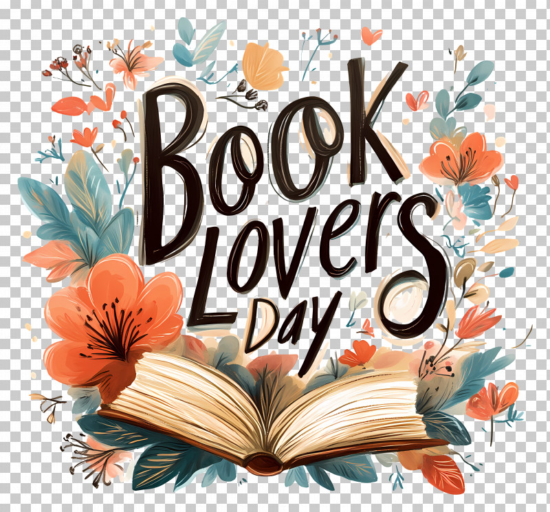 Book Lovers Day Illustration - Book Lovers Day Floral Illustration PNG ...