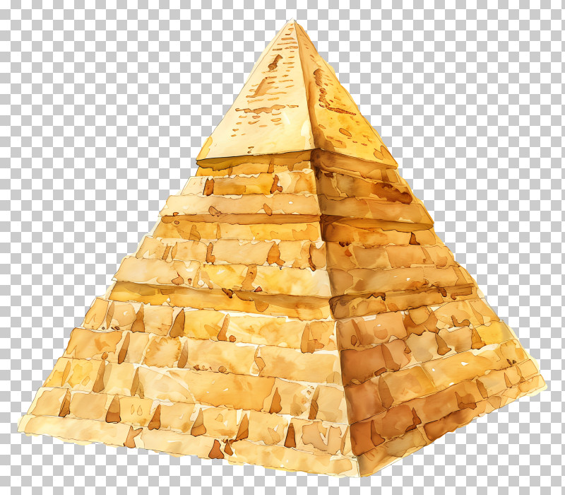 Egypt Pyramid - Abstract Illustration Of A Golden Pyramid PNG, Clipart ...