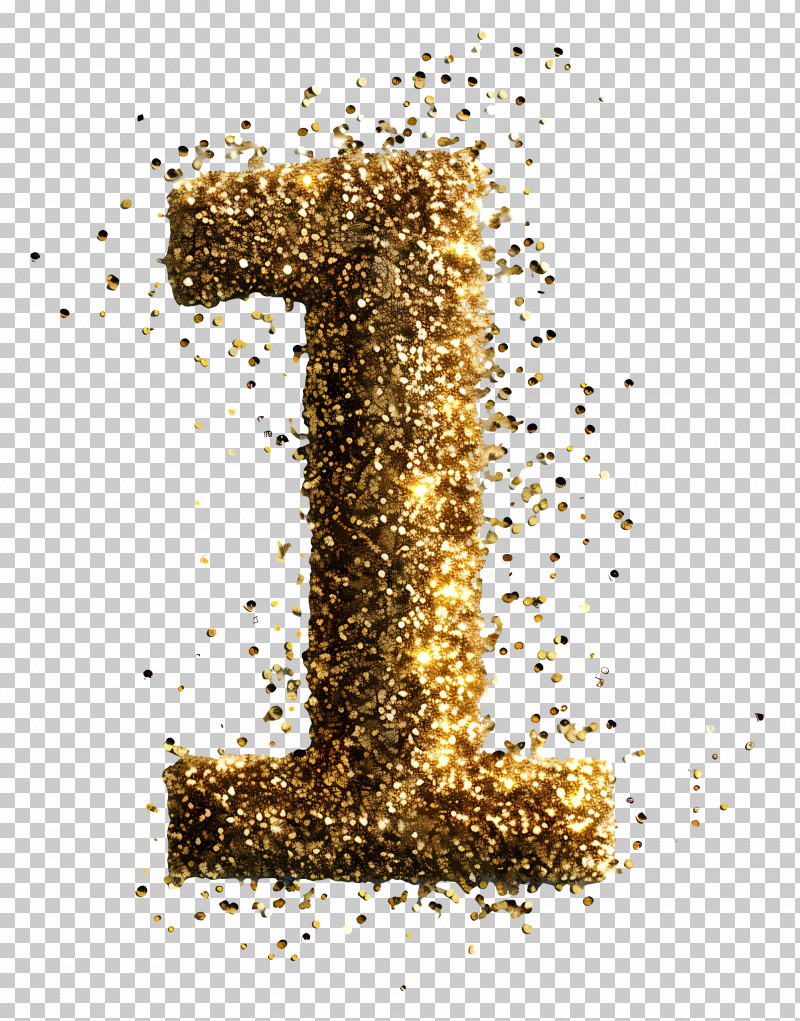 1 Glitter - Gold Glitter Number One For Celebrations PNG, Clipart, 1 Glitter, Beautiful Number ...