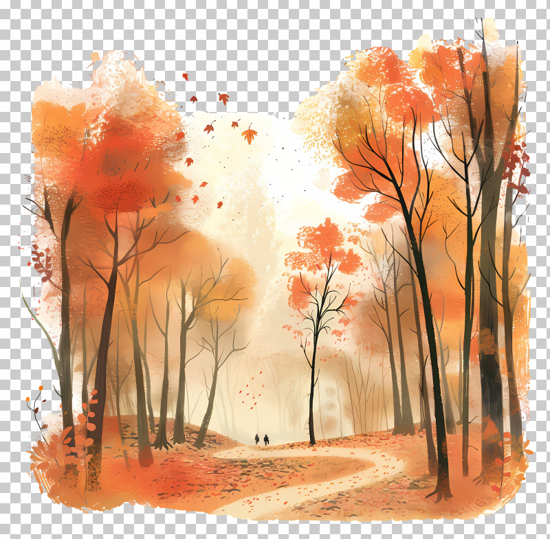 Autumn Forest - Pathway Through Autumn Colored Forest PNG, Clipart ...