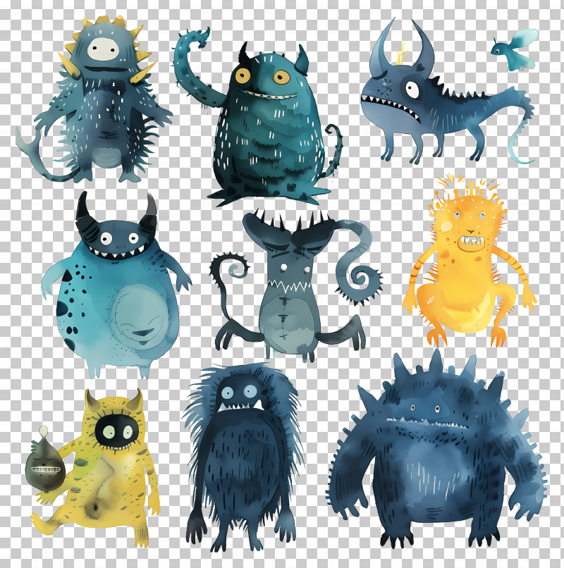 Monster - Cute Cartoon Monster Character Set PNG, Clipart, Cartoon ...