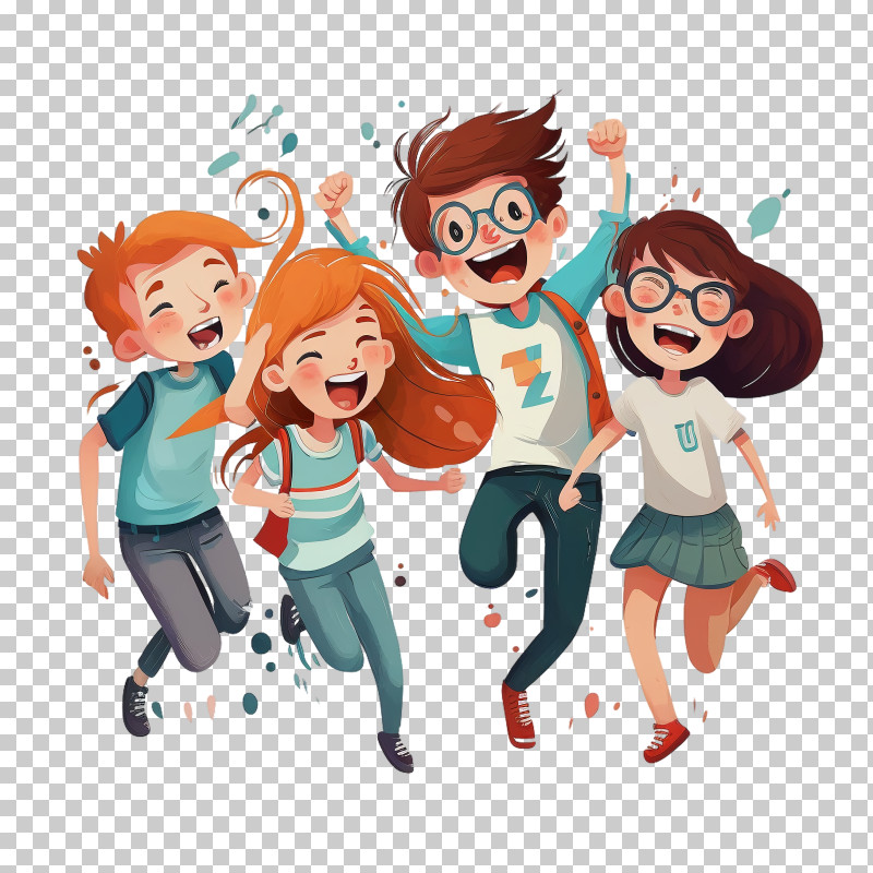 International Youth Day - Illustration Of Happy Children Having Fun PNG ...
