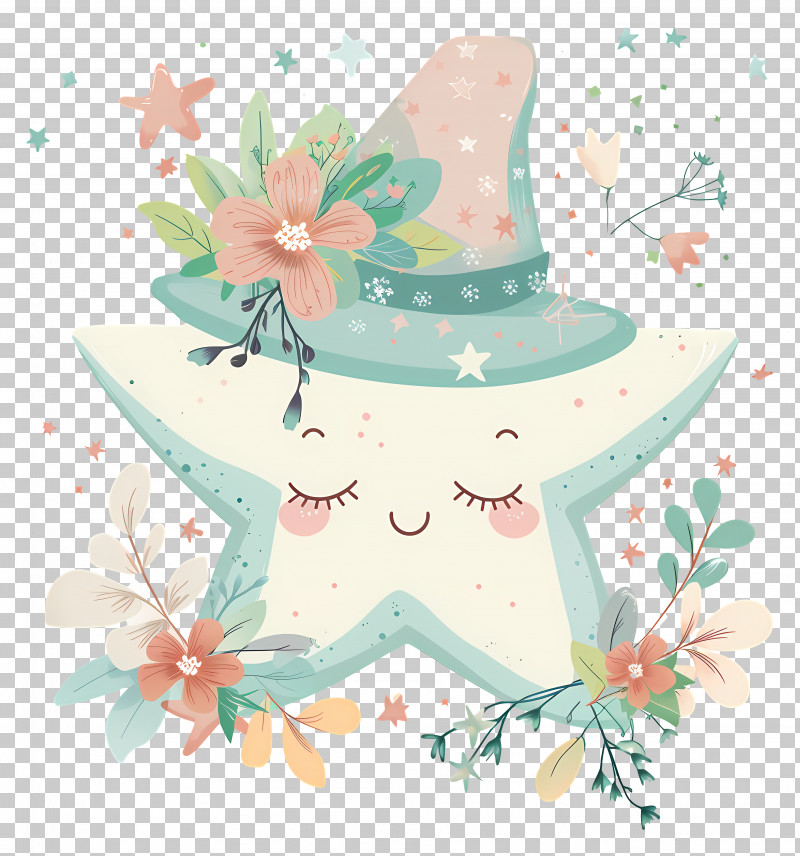 Cute Star - Cute Star With Hat And Flowers PNG, Clipart, Bedtime Toy ...