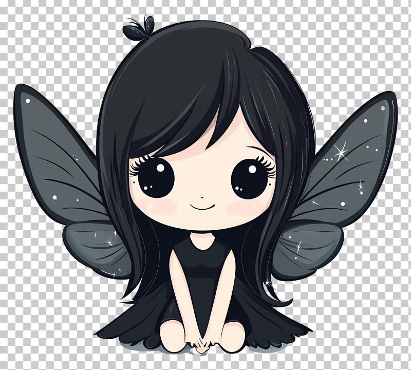 Dark Fairy - Cute Fairy In Black Dress PNG, Clipart, Adorable, Black ...