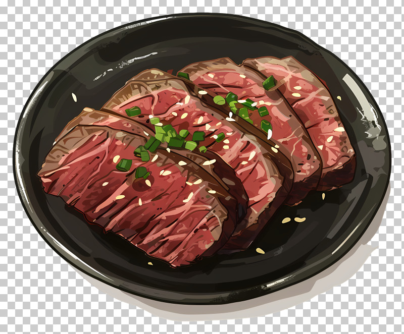 Roast Beef - Sliced Beef On Black Plate PNG, Clipart, Cuisine ...