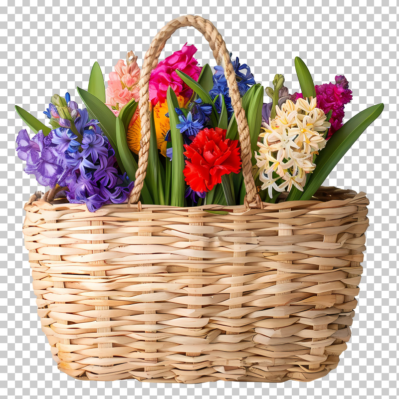 Seasonal Flowers - Beautiful Woven Basket Filled With Spring Flowers ...