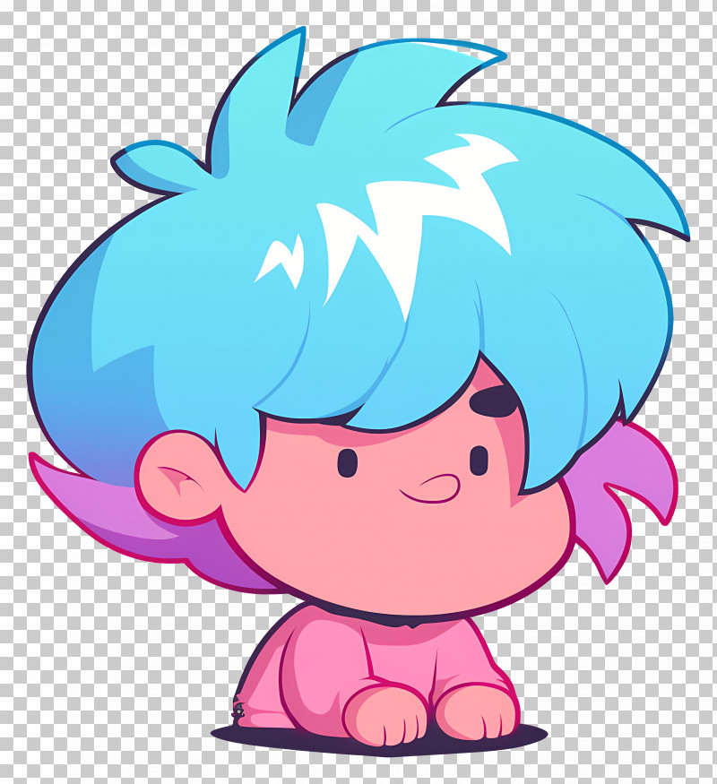 Kawaii Boy - Cute Blue-haired Cartoon Character PNG, Clipart, Animation ...