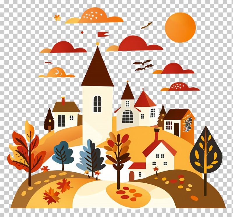 Autumn Village - Autumn Village Illustration PNG, Clipart, Autumn ...