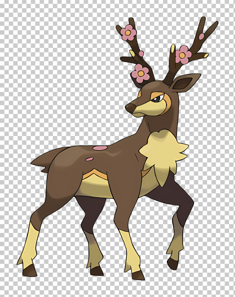 Sawsbuck - Cartoon Deer With Flower Antlers PNG, Clipart, Antlers ...