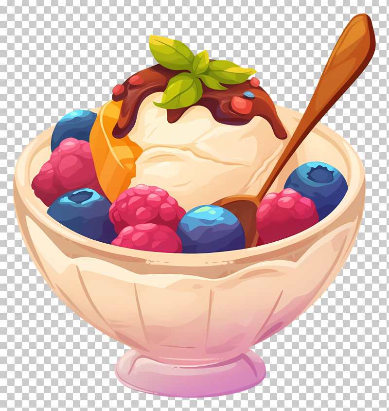 National Sundae Day - Ice Cream Sundae With Berries And Chocolate PNG ...