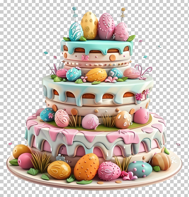Easter Day Cake - Easter Cake With Colorful Eggs PNG, Clipart ...
