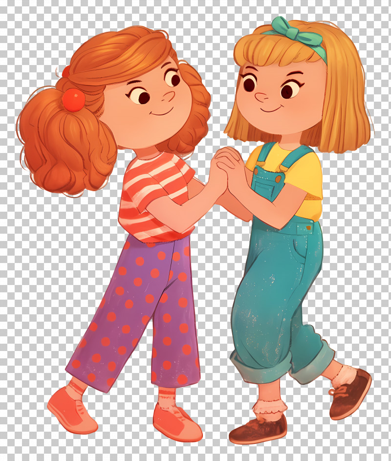 Girl Dancing - Two Girls Holding Hands Illustration PNG, Clipart ...