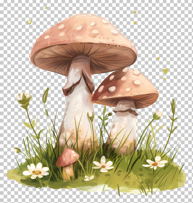 Button Mushrooms - Cluster Of Cartoon Mushrooms In Grass PNG, Clipart ...