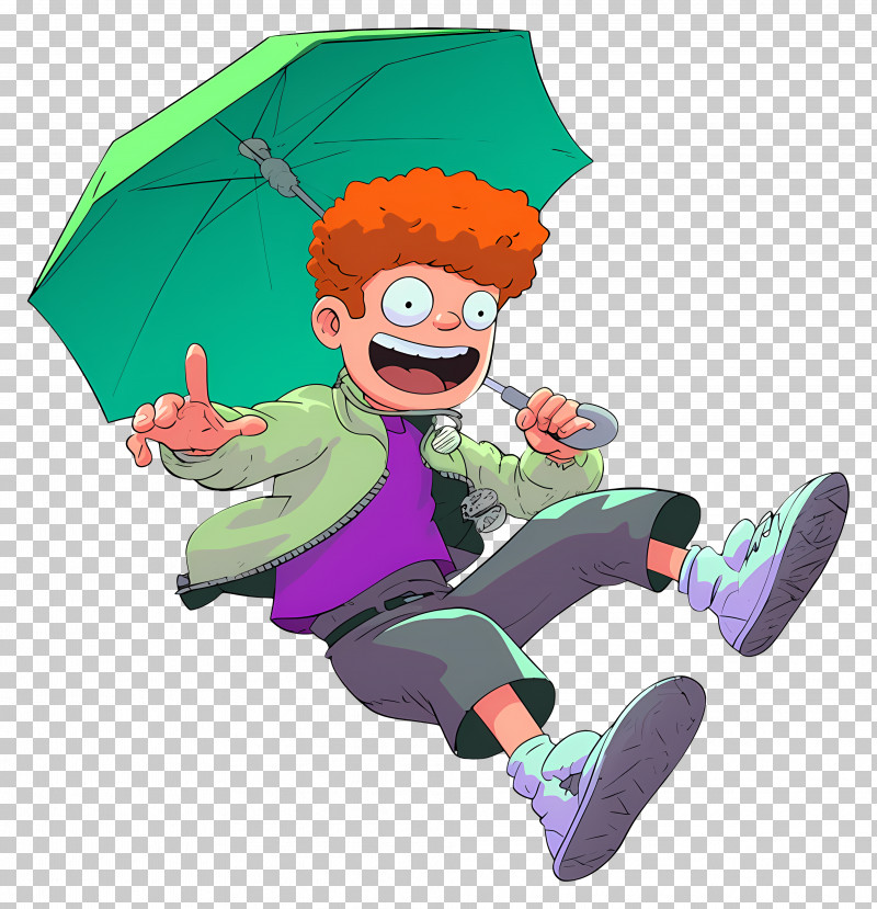 Flying Boy - Boy With Green Umbrella PNG, Clipart, Adventure, Boy With ...