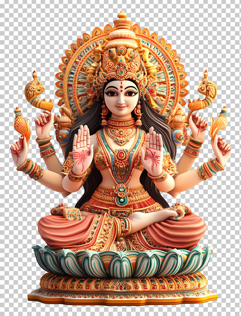 Maha Saptami - Hindu Goddess Statue With Multiple Arms PNG, Clipart ...