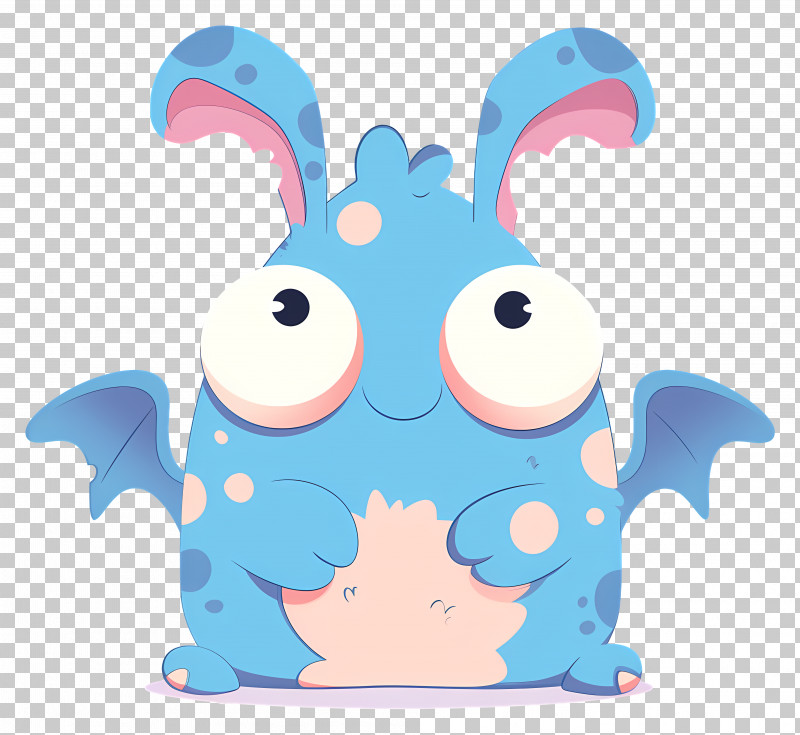 Cute Blue Monster - Adorable Blue Monster With Wings PNG, Clipart, Blue ...