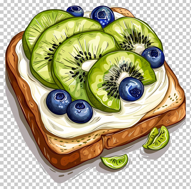 Toasts - Delicious Kiwi And Blueberry Toast PNG, Clipart, Beautiful ...