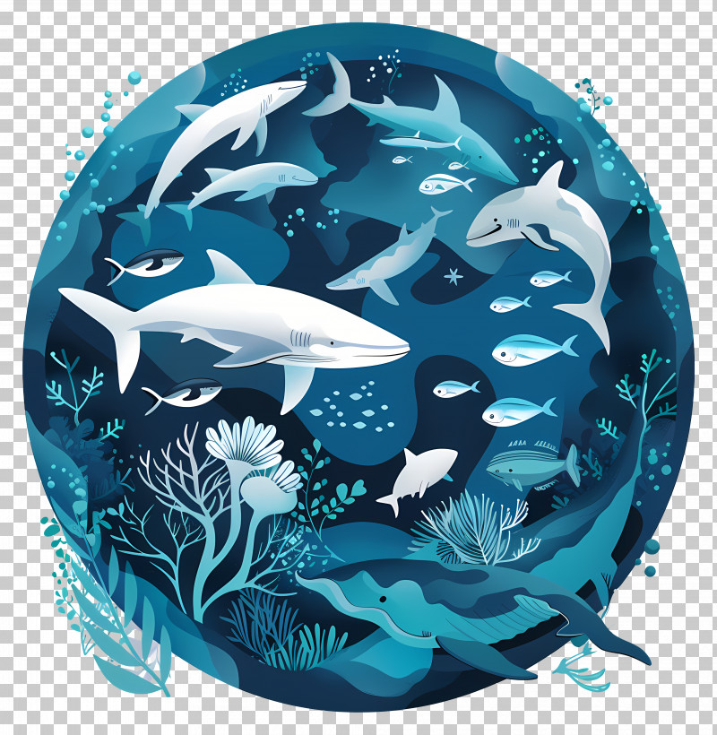 World Oceans Day - Underwater Marine Life Illustration PNG, Clipart ...