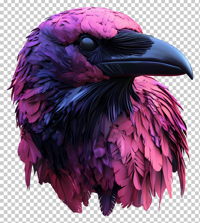 Cartoon Raven - Colorful Bird With Vibrant Feathers PNG, Clipart ...