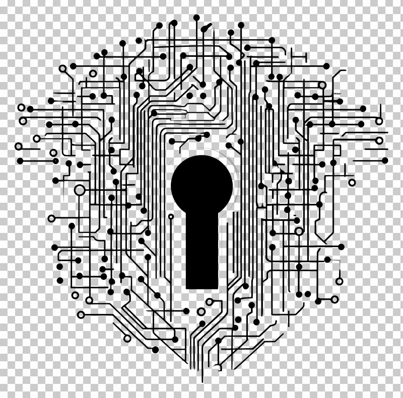Cyber Security - Digital Lock And Circuit Illustration PNG, Clipart ...