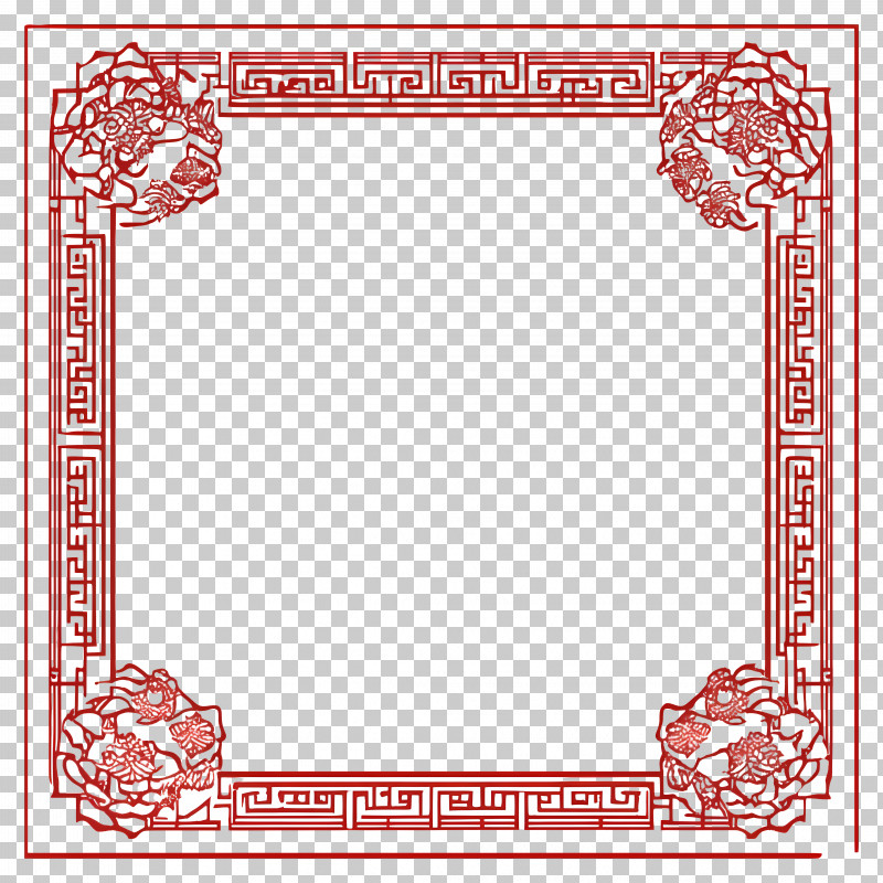 Page Border - Red Floral Frame With Ornate Design PNG, Clipart, Art ...