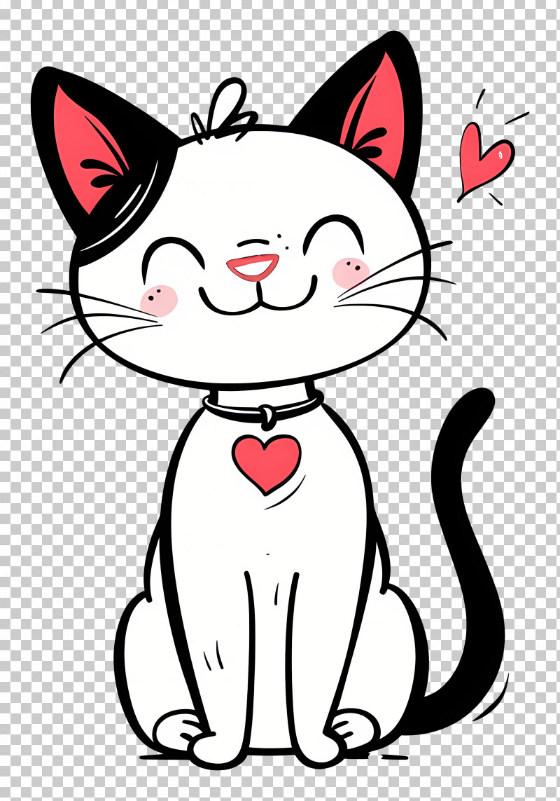 Cute Cat - Smiling Cat Cartoon With Heart Symbol PNG, Clipart, Adorable ...