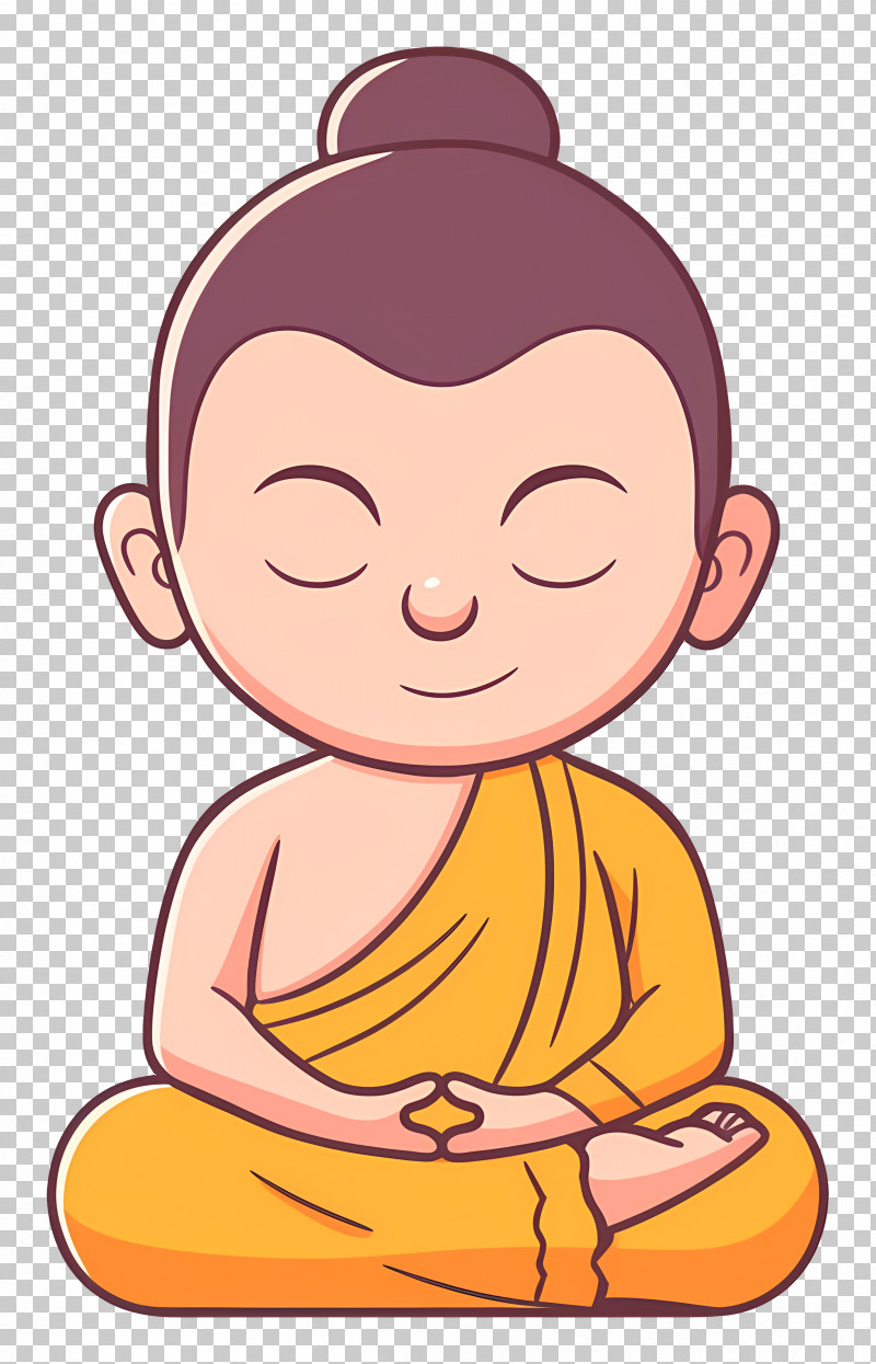 Cartoon Buddha - Meditating Monk Cartoon Illustration PNG, Clipart ...