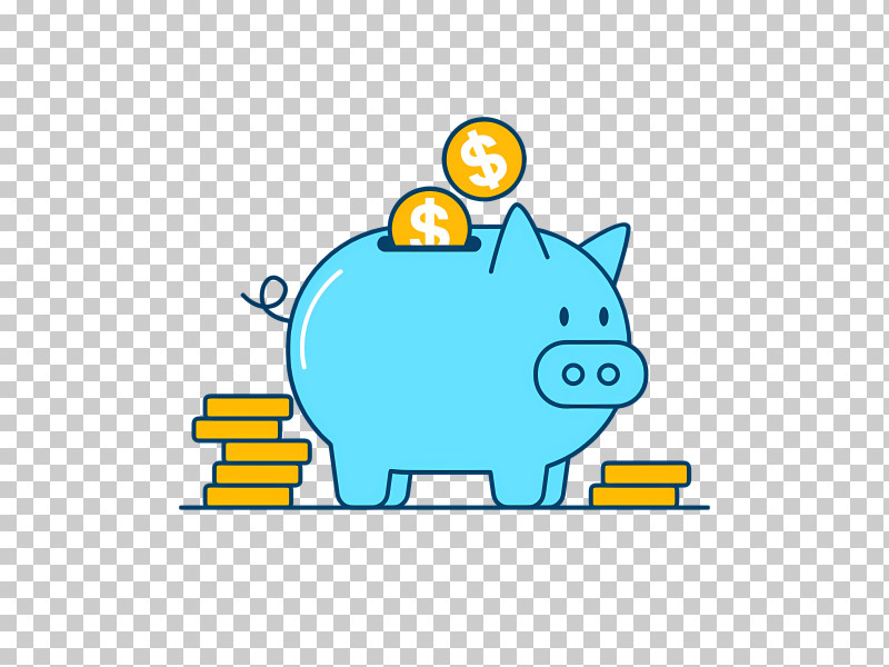 Cartoon Pig - Blue Piggy Bank With Coins PNG, Clipart, Blue Piggy Bank ...