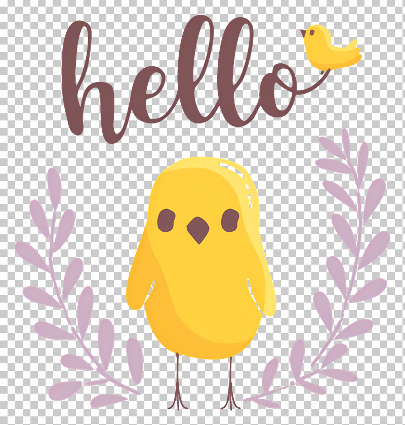 Cute Bird - Cute Yellow Bird With Hello PNG, Clipart, Animal, Cartoon ...