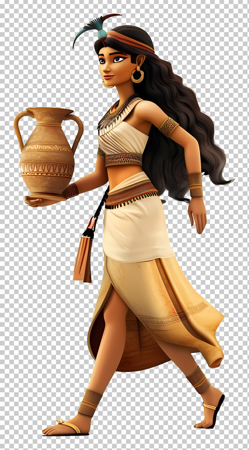 Ancient Egyptian Woman - Animated Woman With Traditional Pot PNG ...