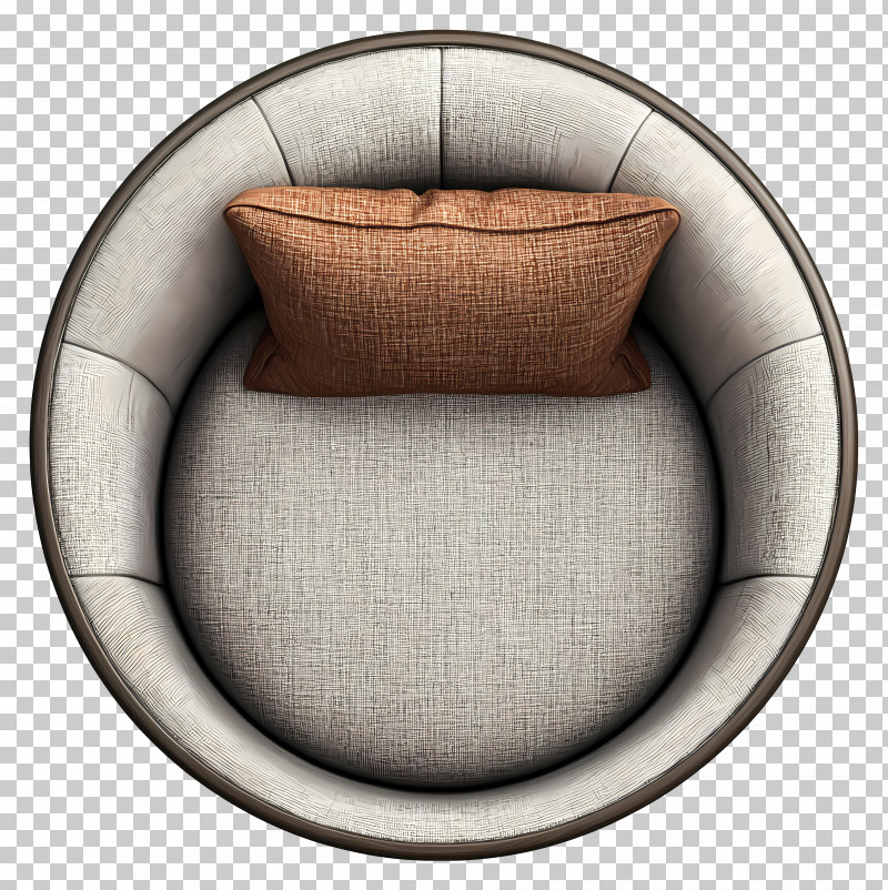 Top View Furniture - Round Sofa With Pillow Furniture Design PNG ...