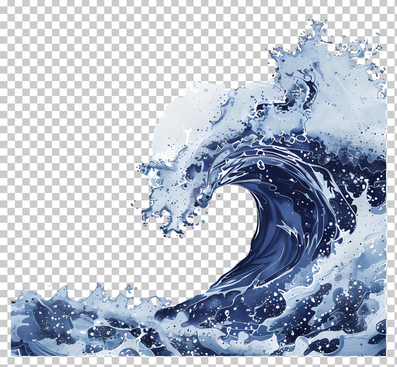 Water Wave - Artistic Illustration Of An Ocean Wave PNG, Clipart ...