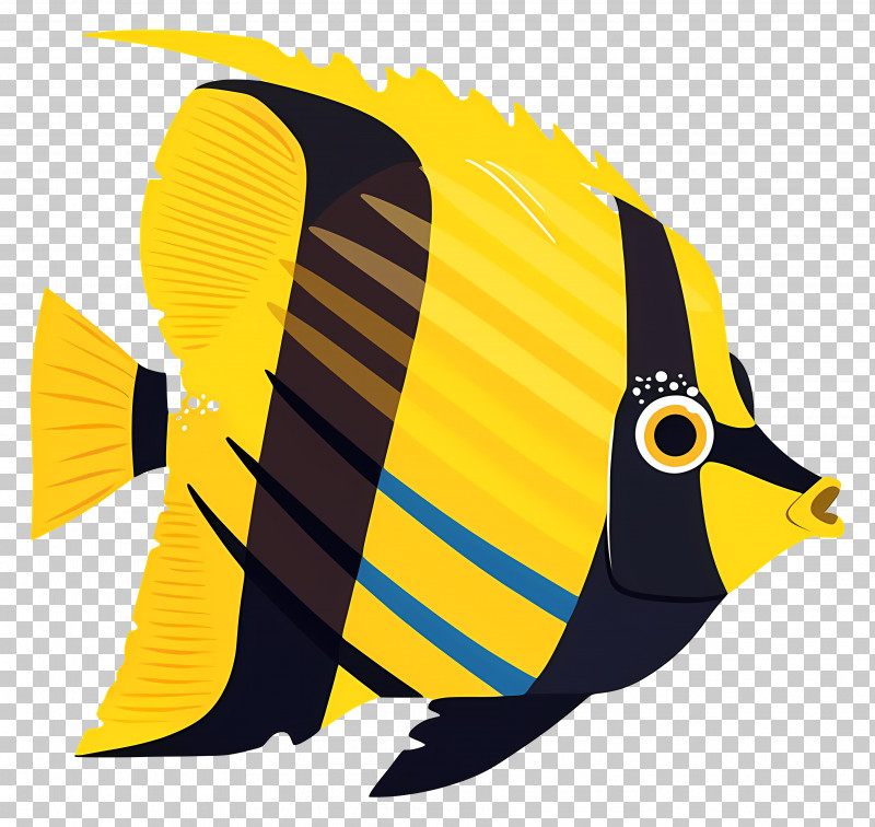 Angelfish - Yellow Striped Fish PNG, Clipart, Angelfish, Aquatic, Black ...