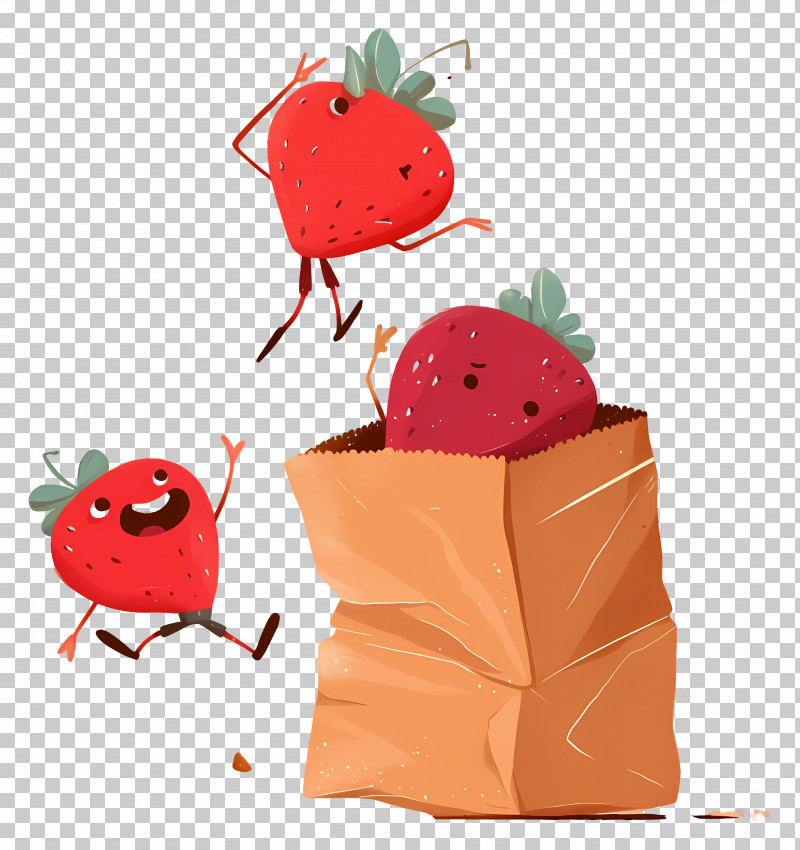 Strawberries Jumping - Strawberries In Bag Illustration For Fun Snacks ...