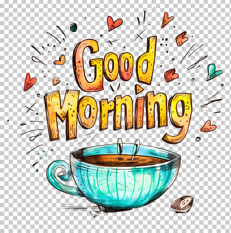 Good Morning - Good Morning Coffee Cup Illustration PNG, Clipart ...