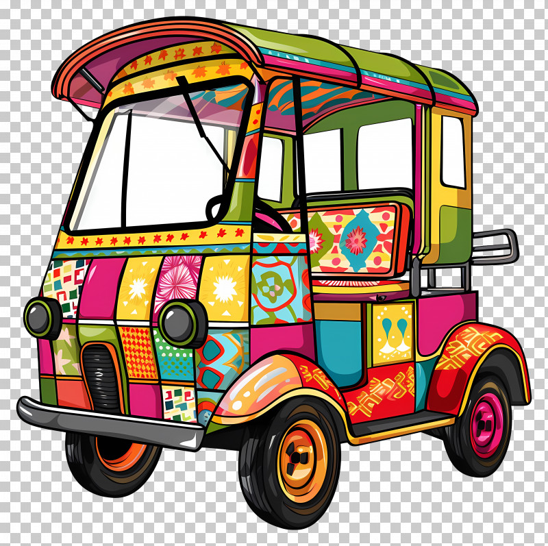 Indian Tuk Tuk - Colorful Tuk Tuk Illustration PNG, Clipart, Colorful ...