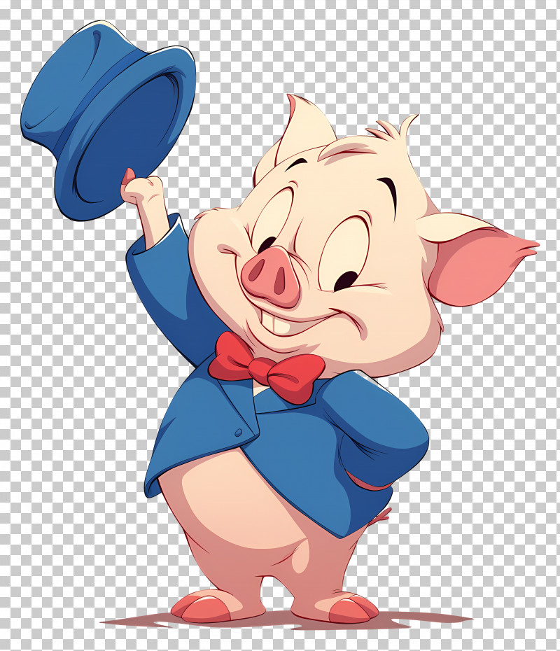 Porky Pig - Cartoon Pig In Blue Suit PNG, Clipart, Animal, Animation ...