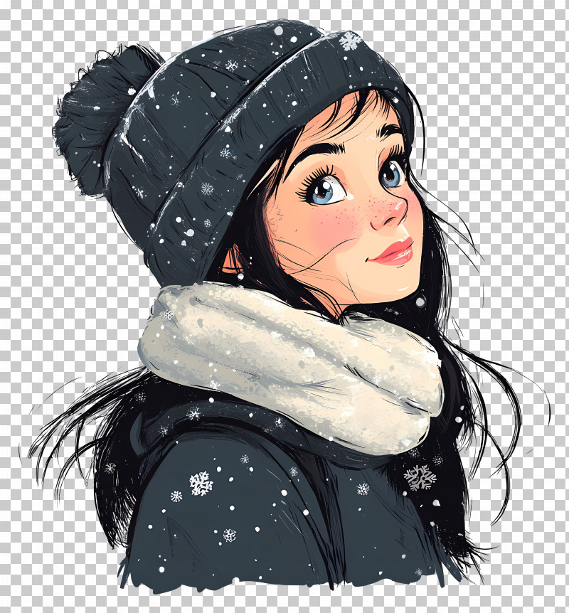 Winter Girl - Woman In A Winter Outfit Illustration PNG, Clipart ...